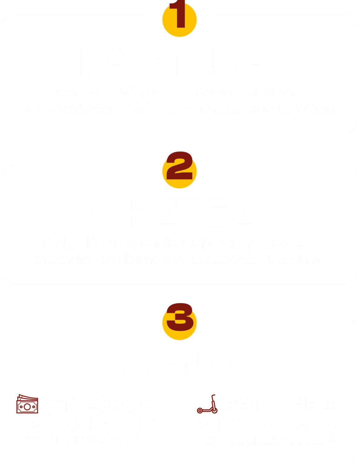 Factura, Chatea y Gana con ROA